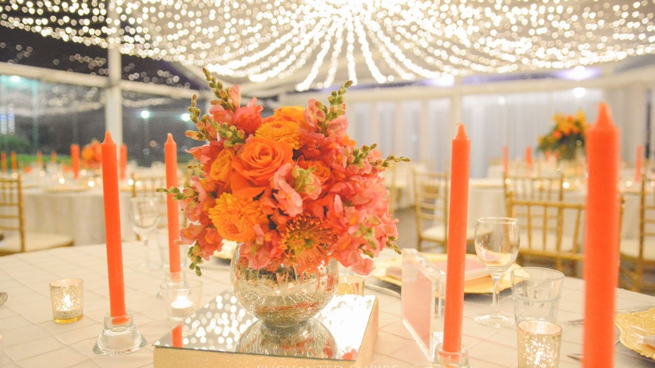 Sophisticated Gold + Tangerine Watercolour Wedding, styled by Enchanted ...