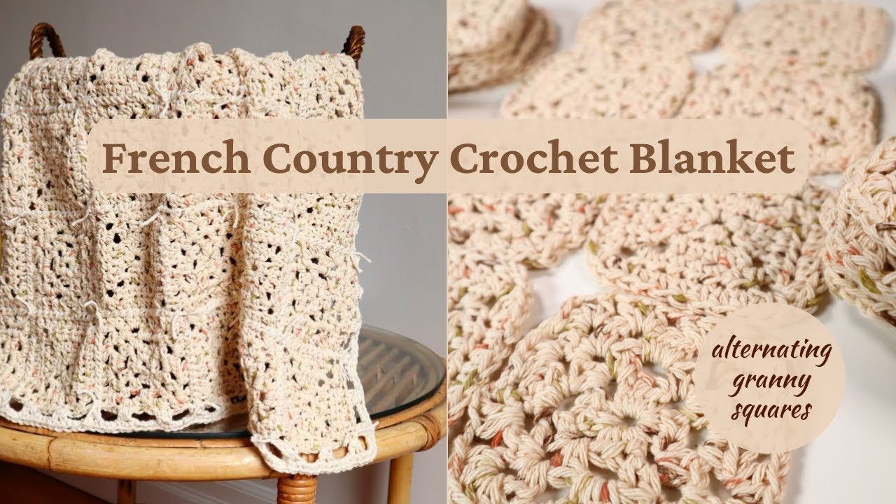 Beautiful French Country Crochet Blanket | Granny Squares | Full ...