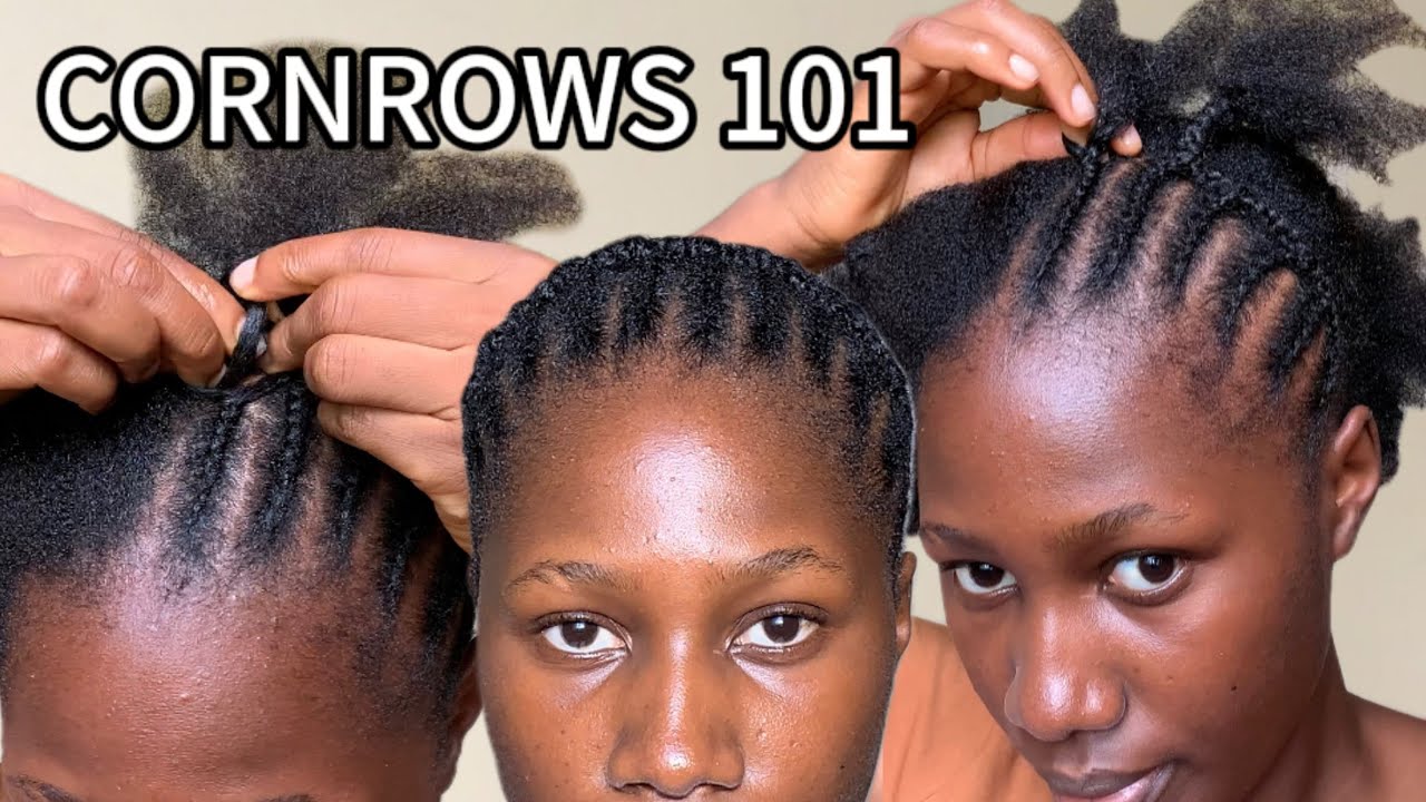 EASY CORNROWS TUTORIAL FOR BEGINNERS | How To Cornrow Your Own hair ...