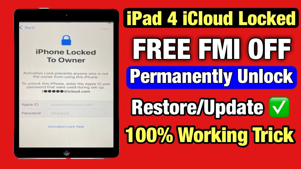 FREE iPad 4 iCloud Locked to FMI OFF Step by Step Tutorial - YouTube