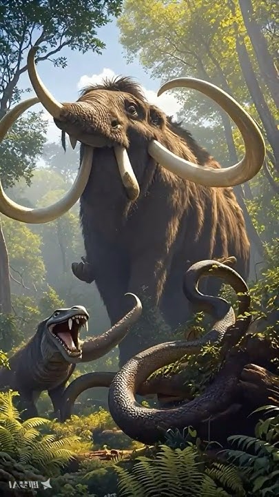 Mammoth Meets Python: A Fateful Encounter in the Mountains#ai#GPT#sora# ...