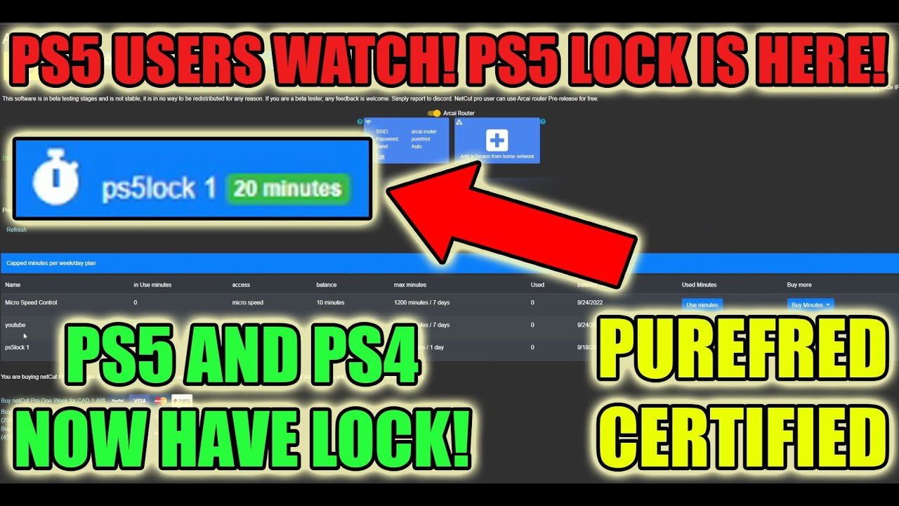 PS5 NetCut Users WATCH! PS5 LOCK FOR BEFF! (Arcai Router) - YouTube