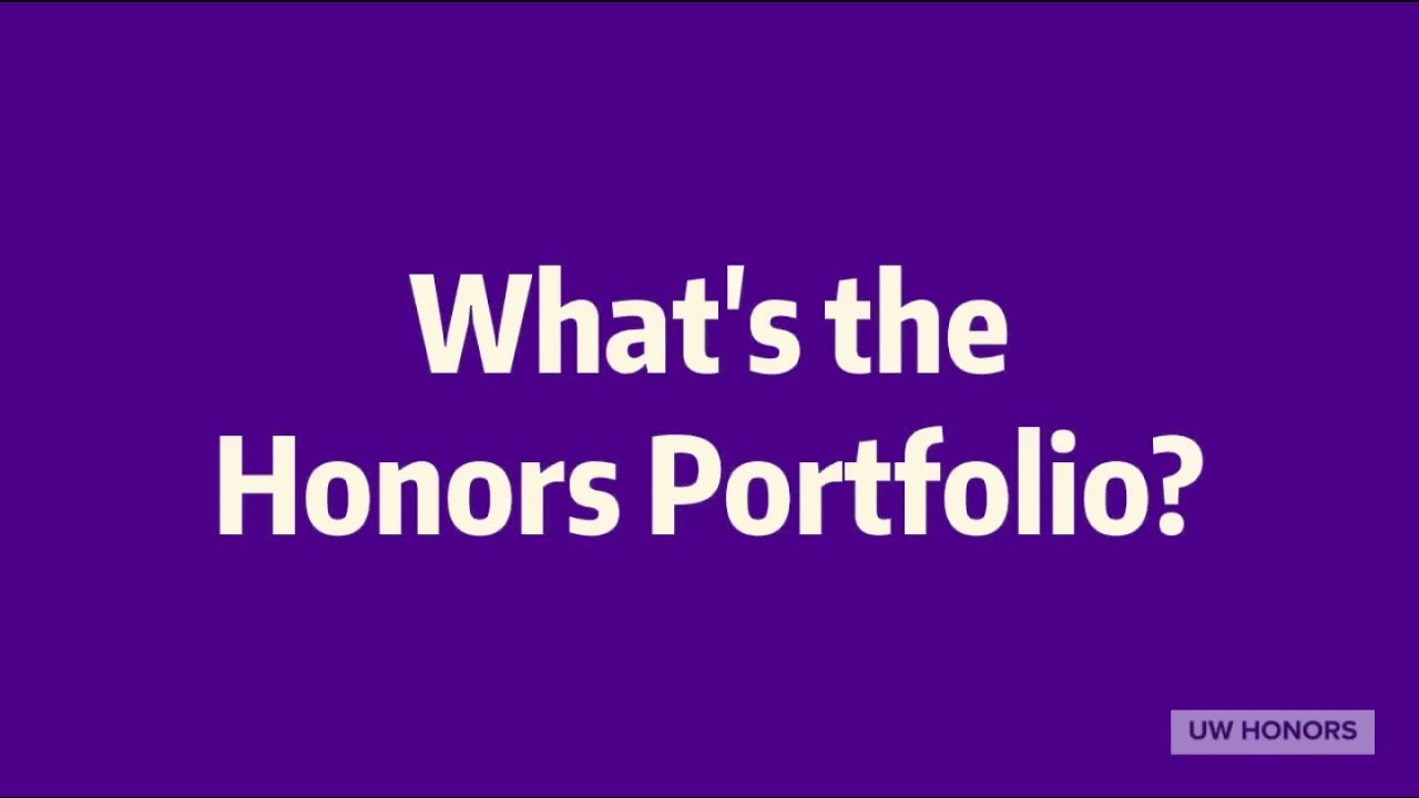 The Honors Portfolio - YouTube