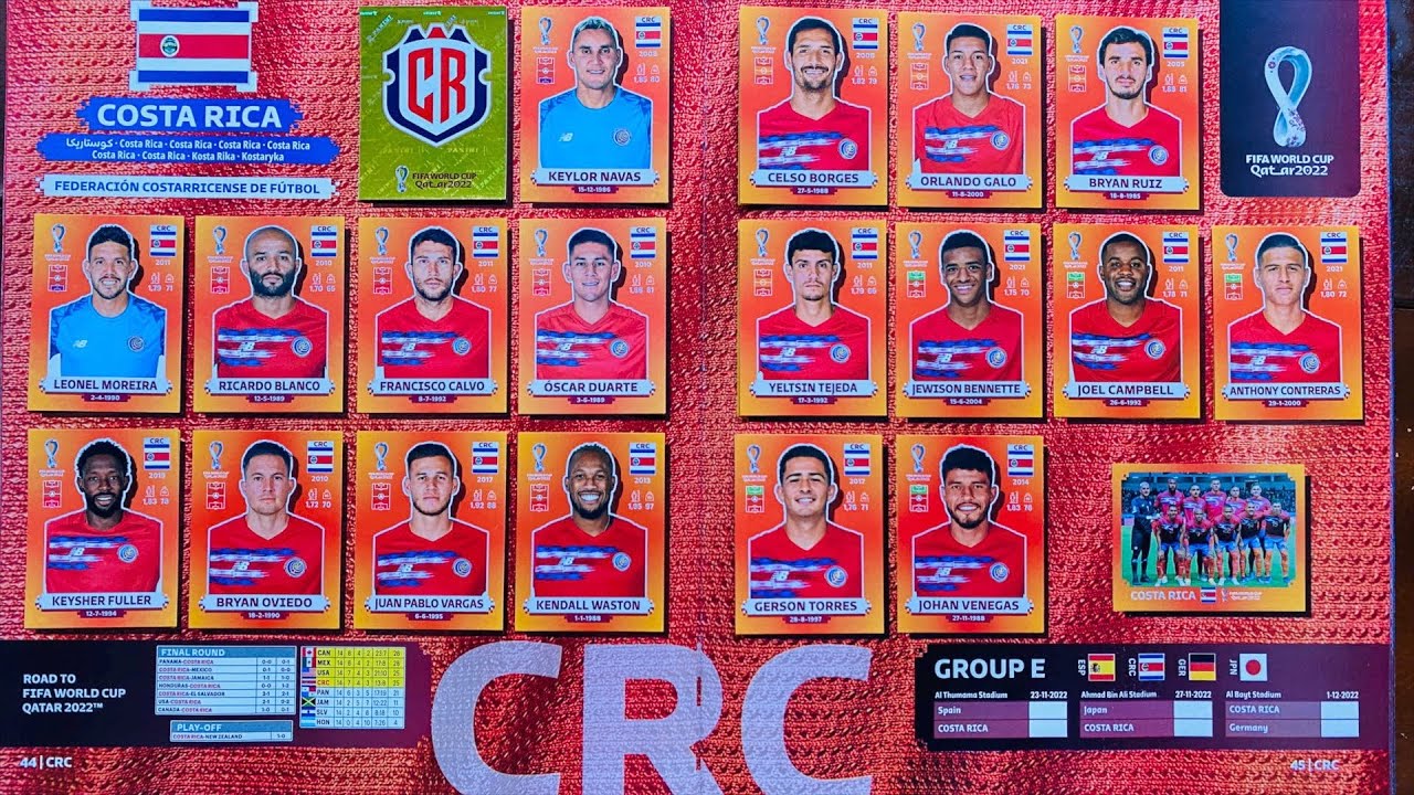 Selección Costa Rica 🇨🇷 Album PANINI - FIFA 2022 🇶🇦 - YouTube