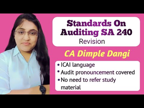 SA 240 || SA 240 Auditor Responsibility Relating To Fraud || CA Final ...