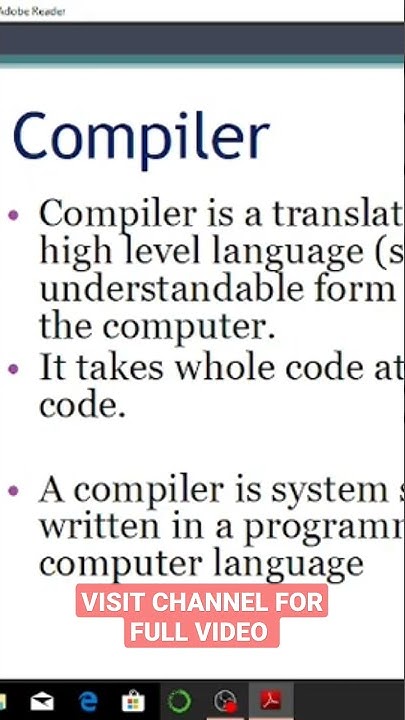 Compiler Definition | what is compiler | CLASS 11 COMPUTER SCIENCE UNIT 1 CBSE CHAPTER 1 ONE ...