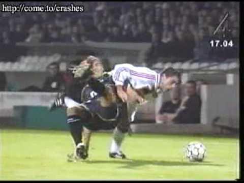 bloopers - nike soccer accident (funny but painful) - YouTube