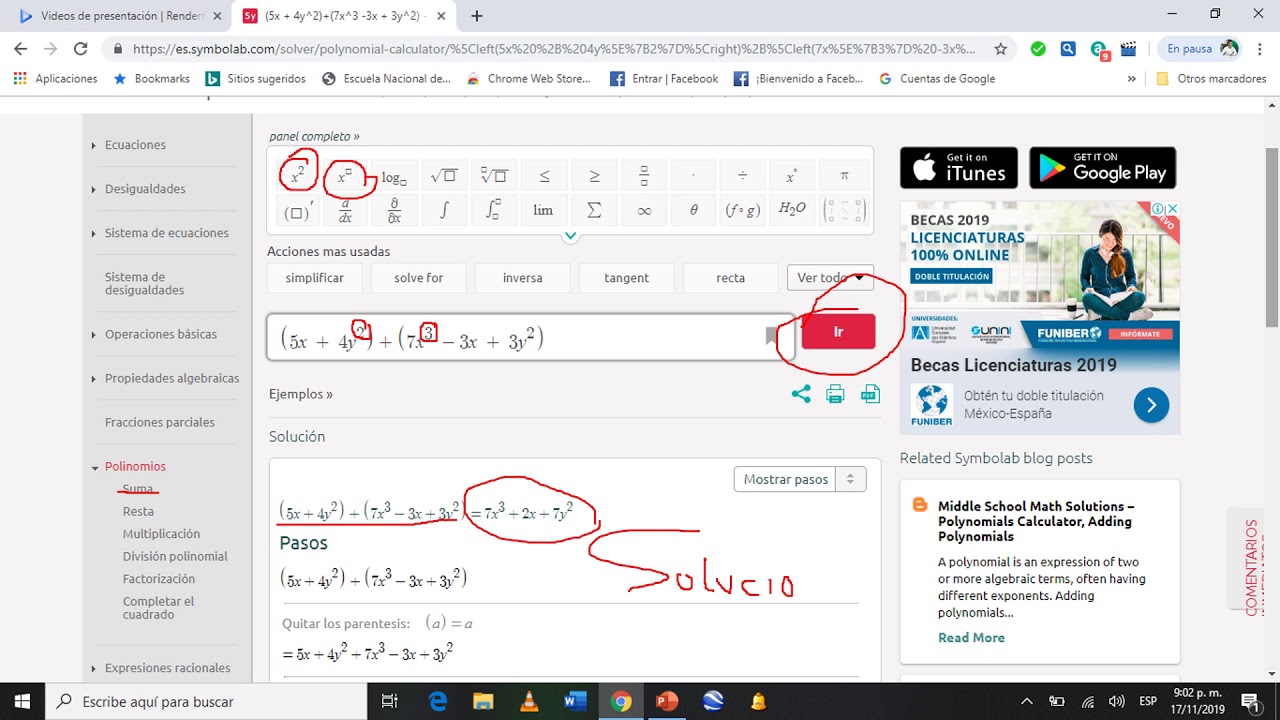 Cómo acceder y trabajar con Symbolab - YouTube