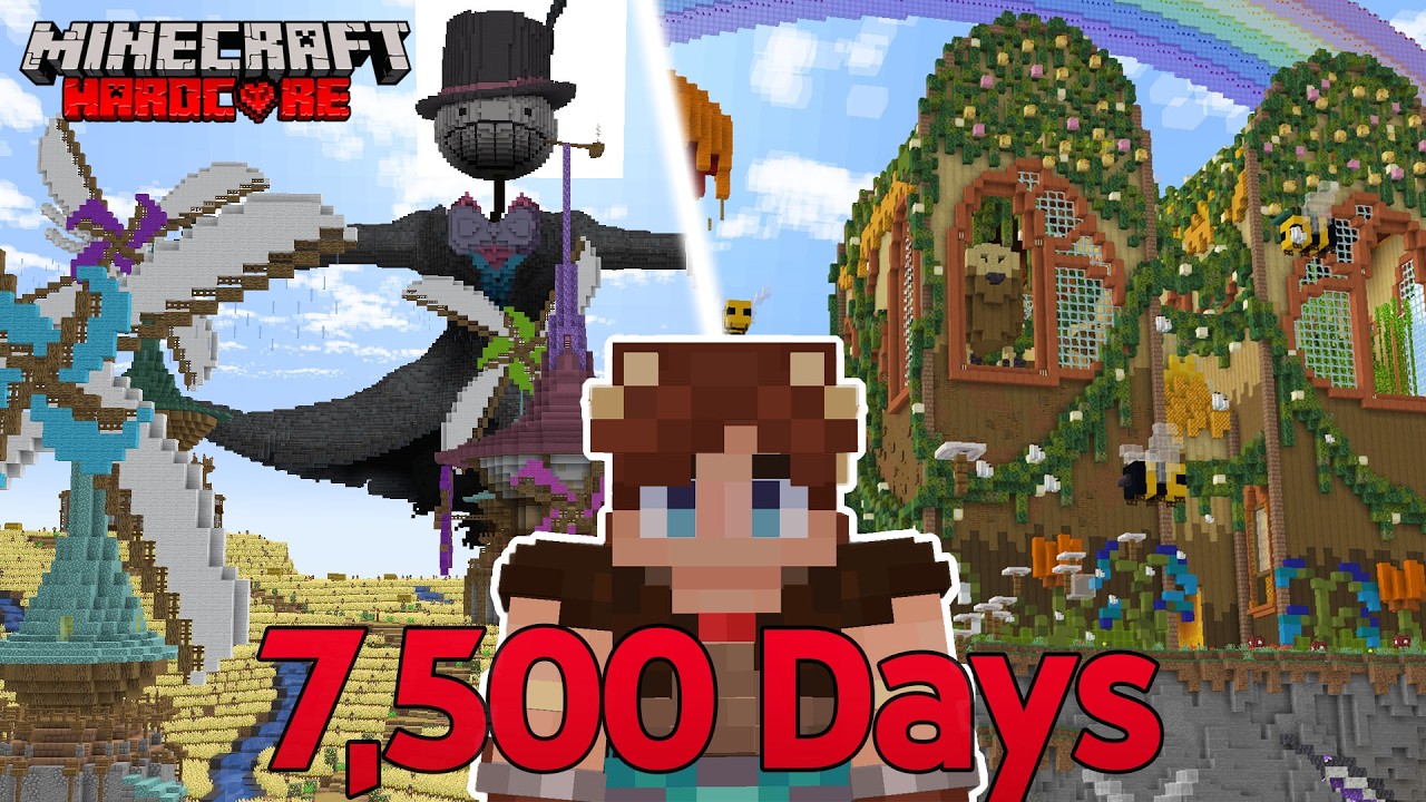 Touring my 7,500 DAY Hardcore Minecraft Forever World - YouTube