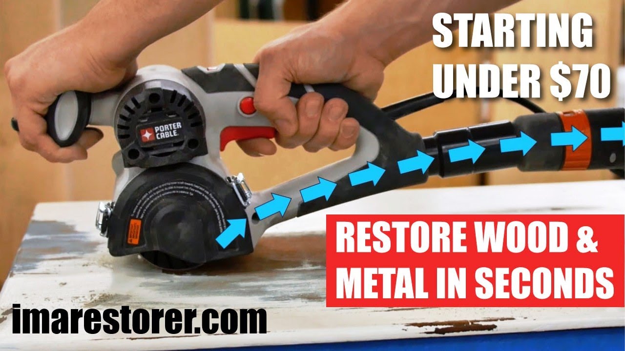 Porter-Cable Restorer restoring wood and metal - YouTube