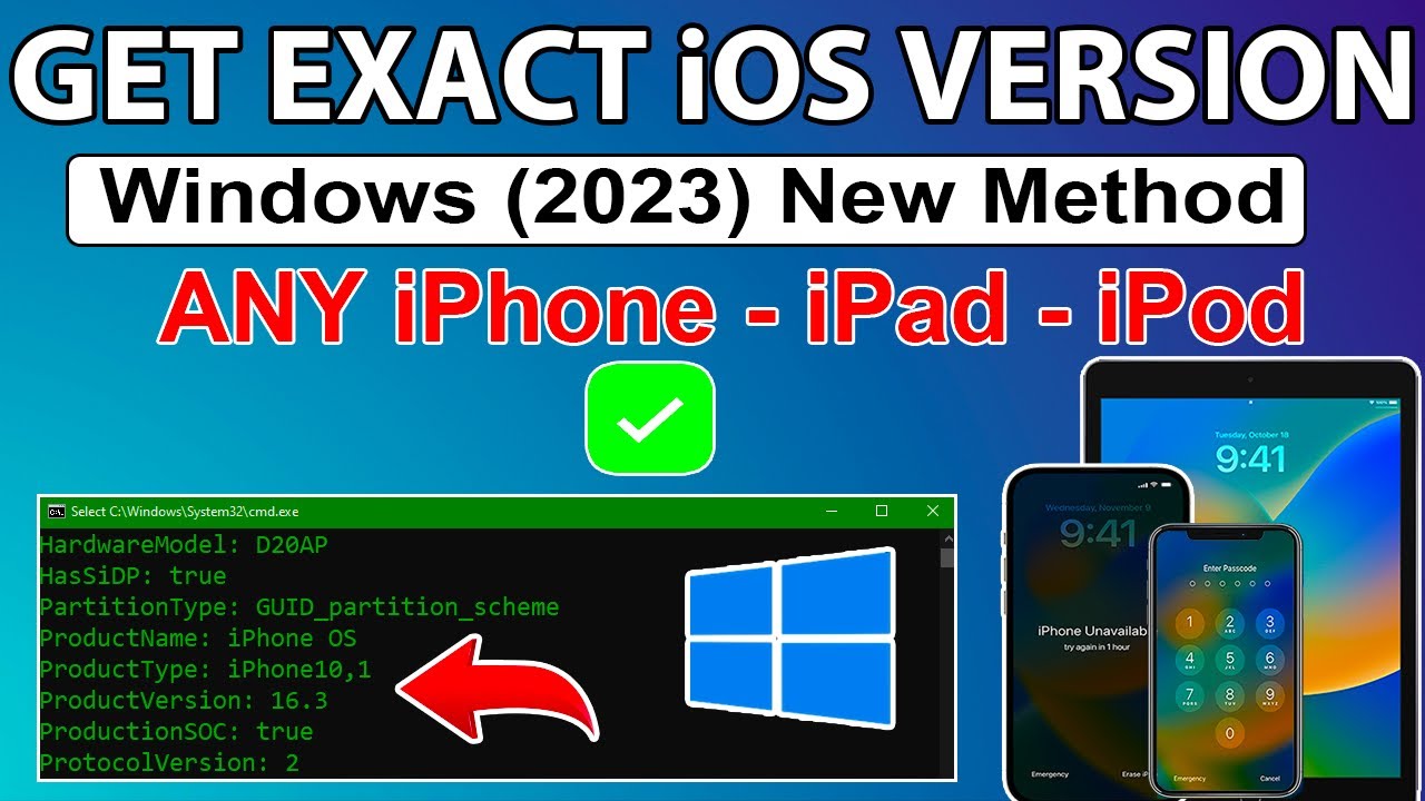(2023) NEW Windows Method Check the Exact iOS Version on Disabled ...