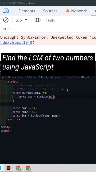 find LCM of two numbers in JavaScript - YouTube
