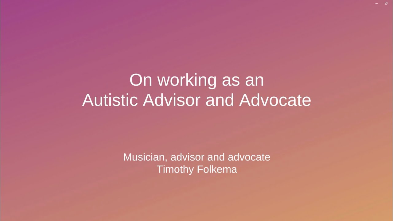 Introducing Timothy Folkema; Autistic Advisor - YouTube