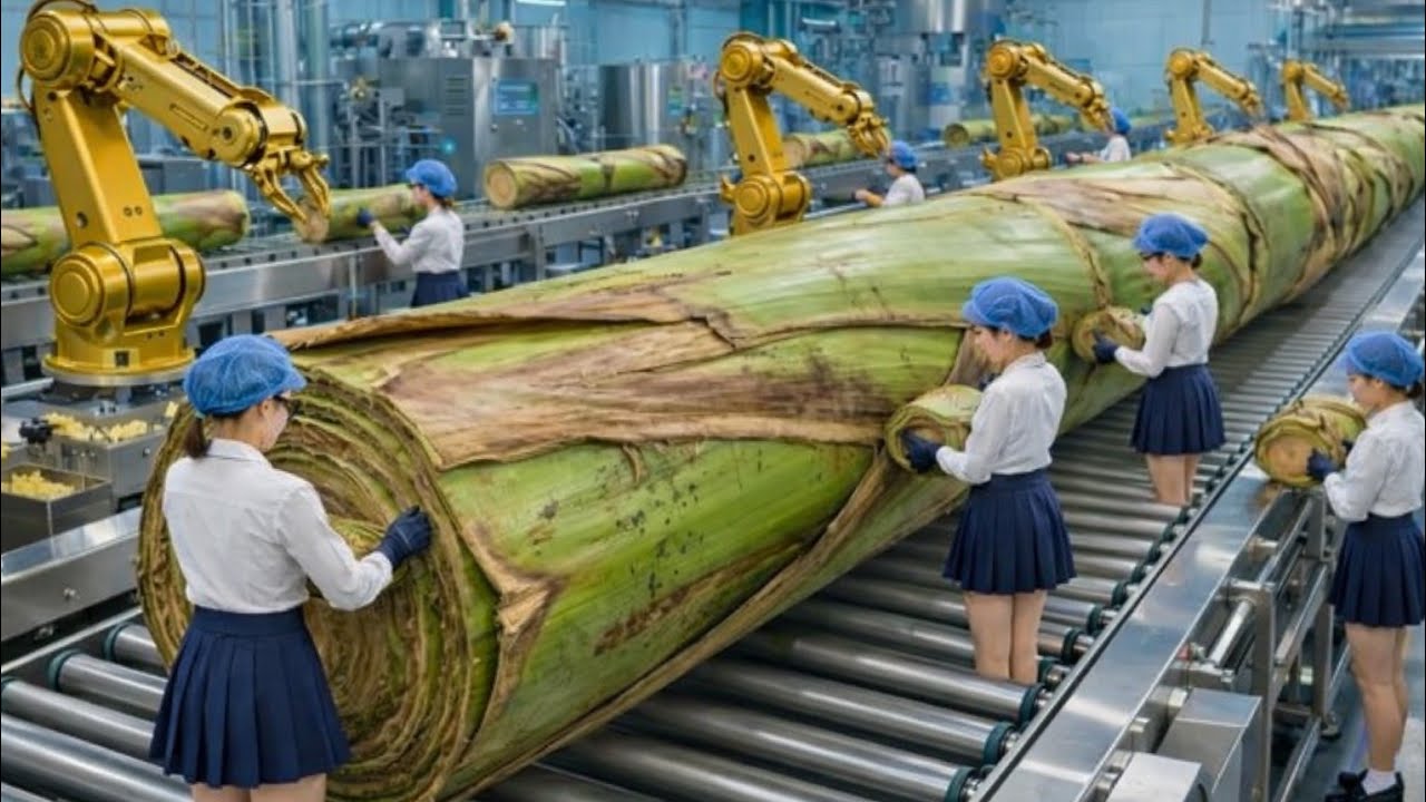 Inside the Largest Banana Stem Processing Factory with Ultra-Advanced ...