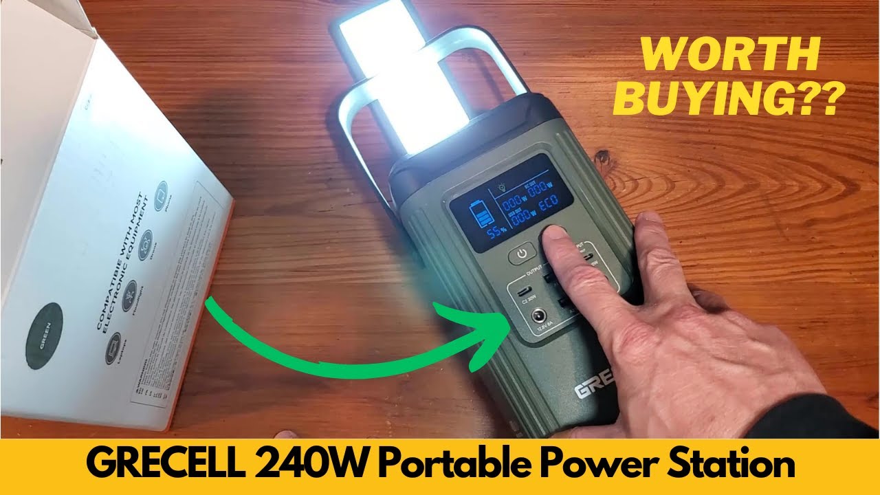 GRECELL 240W Portable Power Station 153.6WH Solar Generator LiFePO4 ...
