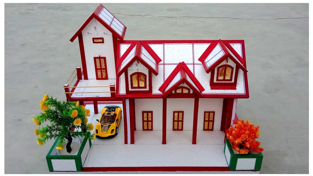 How to make a very beautiful thermocol house 🏡🏡 - YouTube