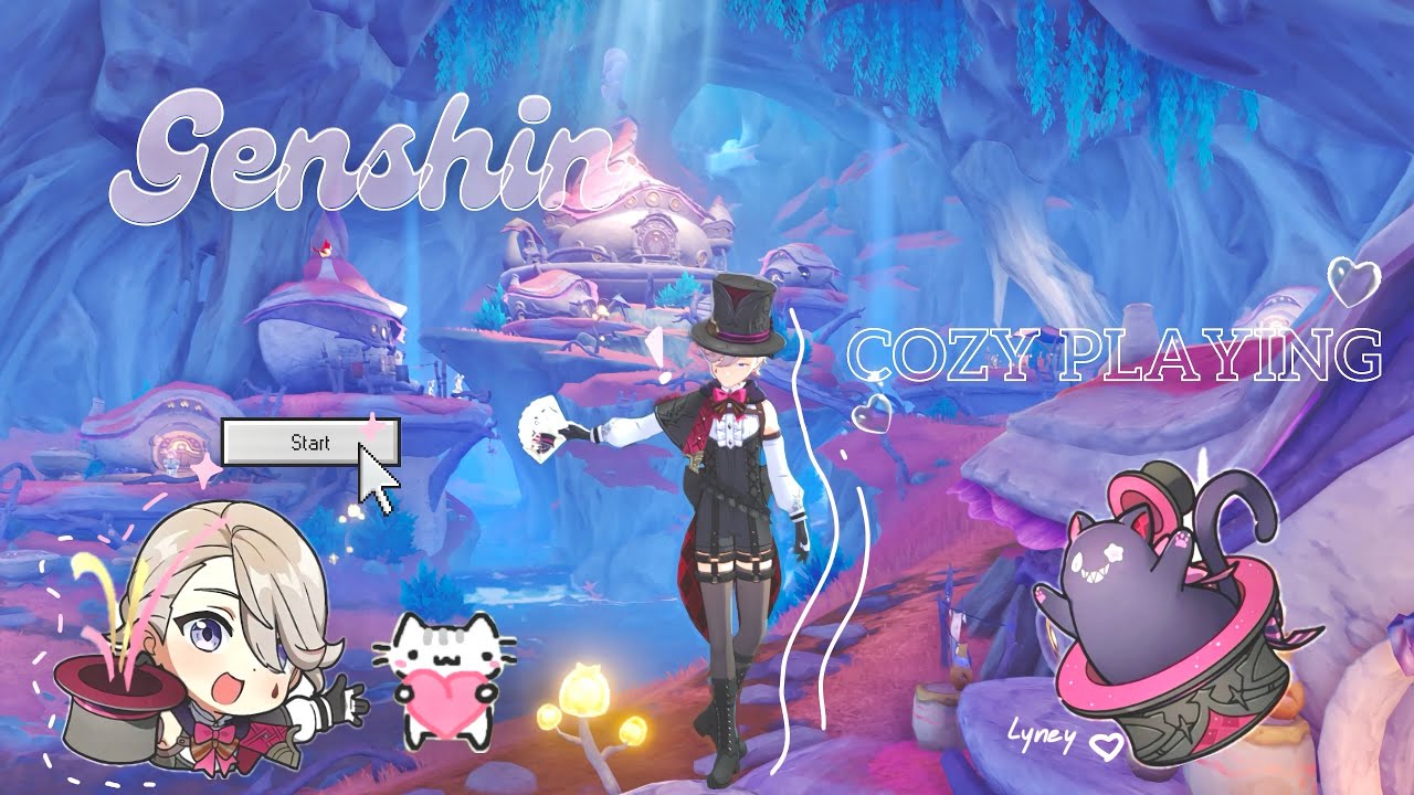 Lyney gameplay / daily commissions and artifacts farming / cozy genshin ...
