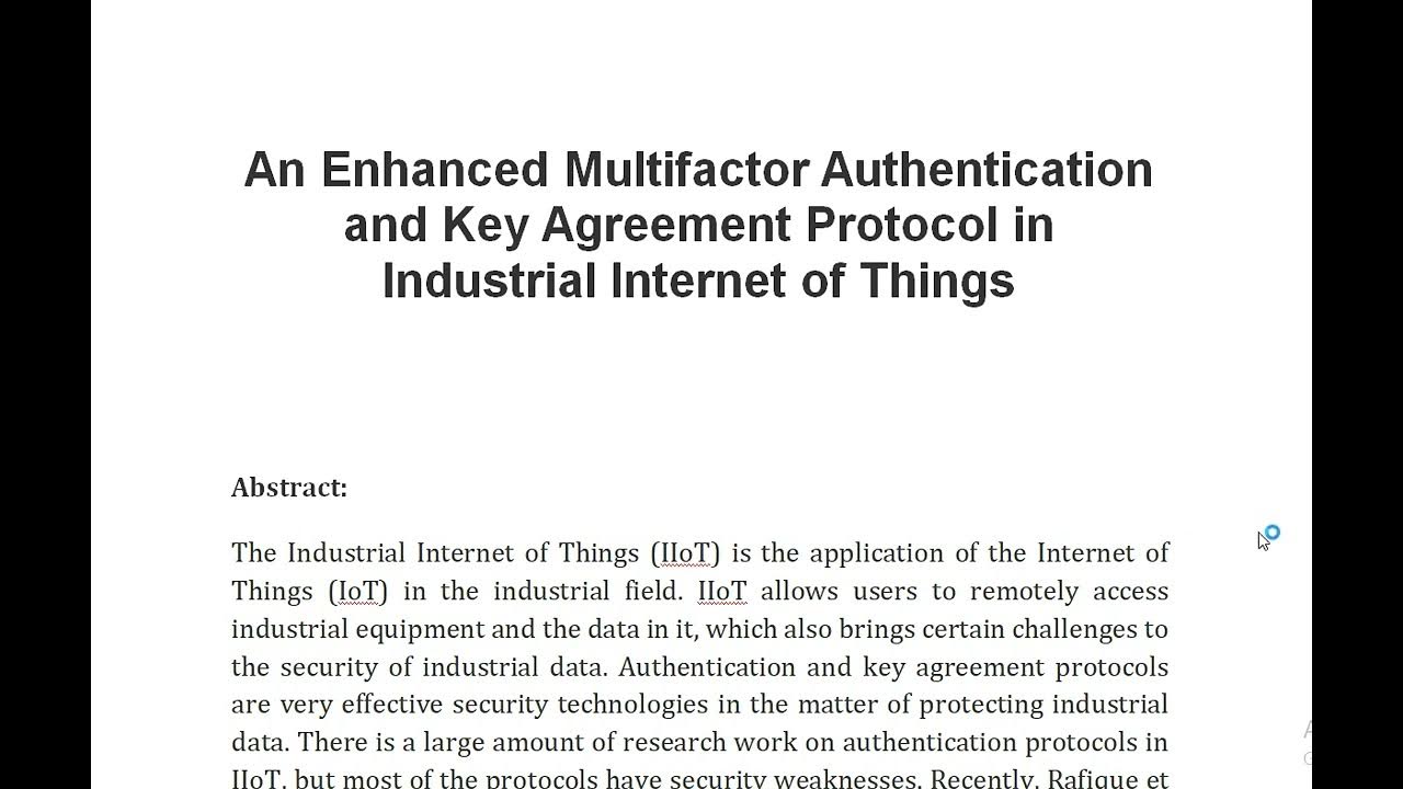 An Enhanced Multifactor Authentication and Key Agreement Protocol in Industrial Internet of ...