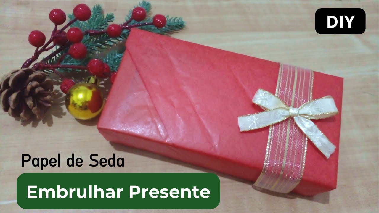 Como Embrulhar um Presente com Papel de Seda - Natal DIY - YouTube