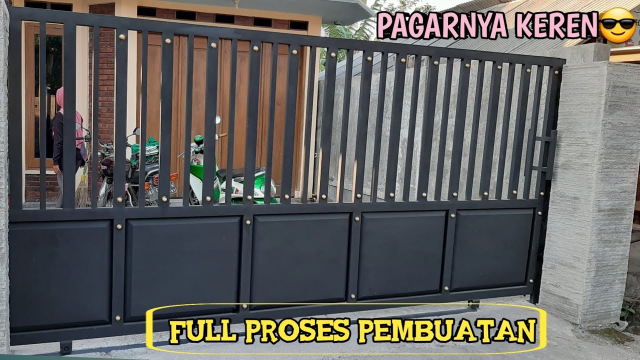 CAKEP BENER// Cara membuat pintu dorong minimalis dari besi hollow ...