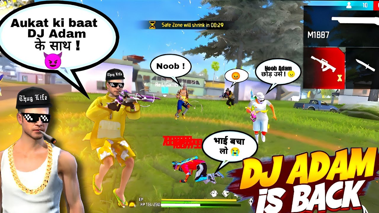 Solo Vs Squad 💥 DJ Adam now overpower 🤯 with scar and M1014 must watch ...