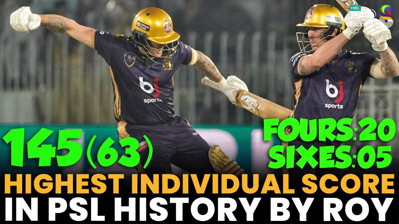 Highest Individual Score in PSL History By Jason Roy | Peshawar vs ...