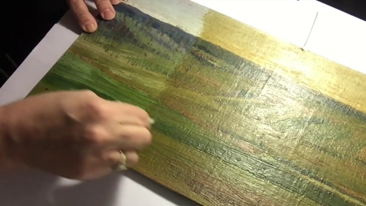 ASMR: Removing Aged Varnish from Antique Painting - YouTube