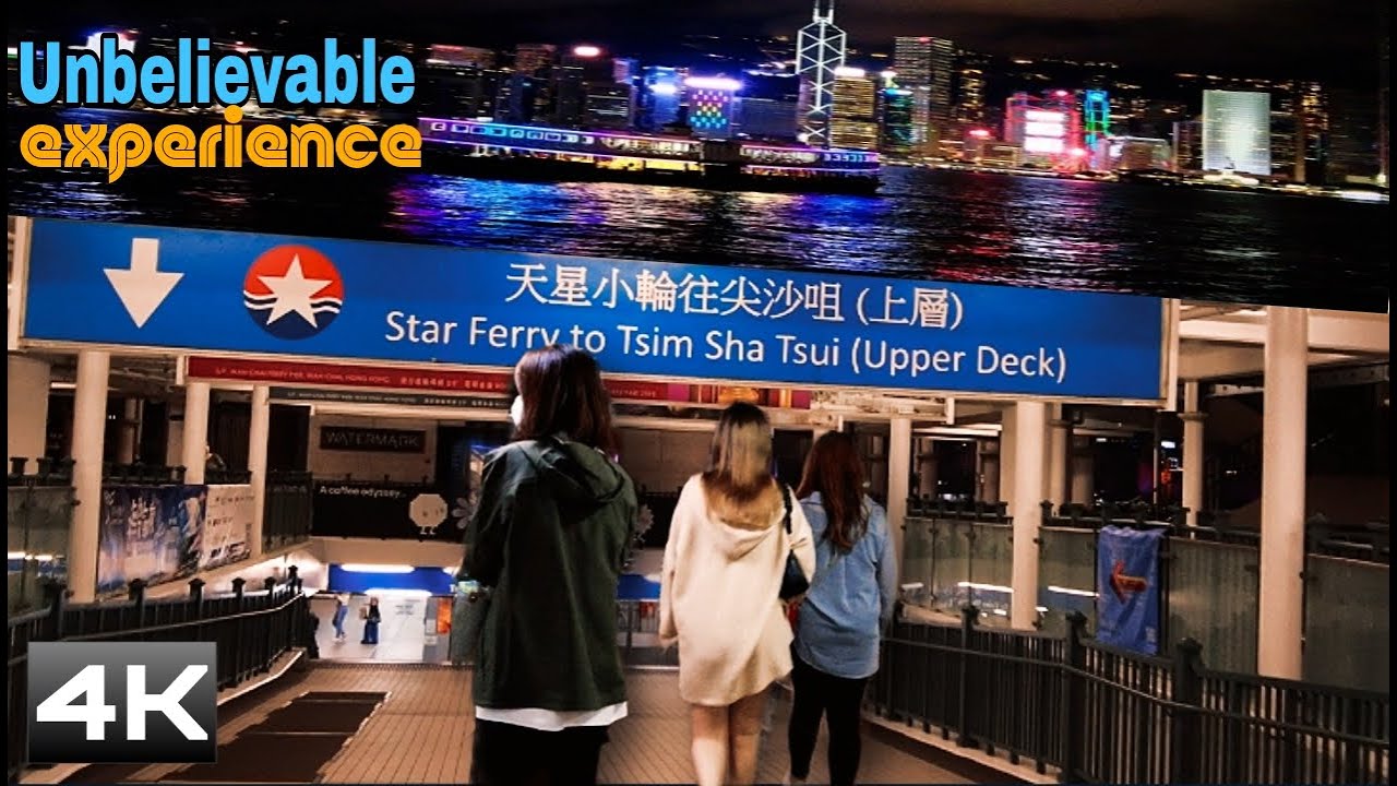 Hong Kong 4k! Experience Star ferry ride from Central to Tsim Sha Tsui ...