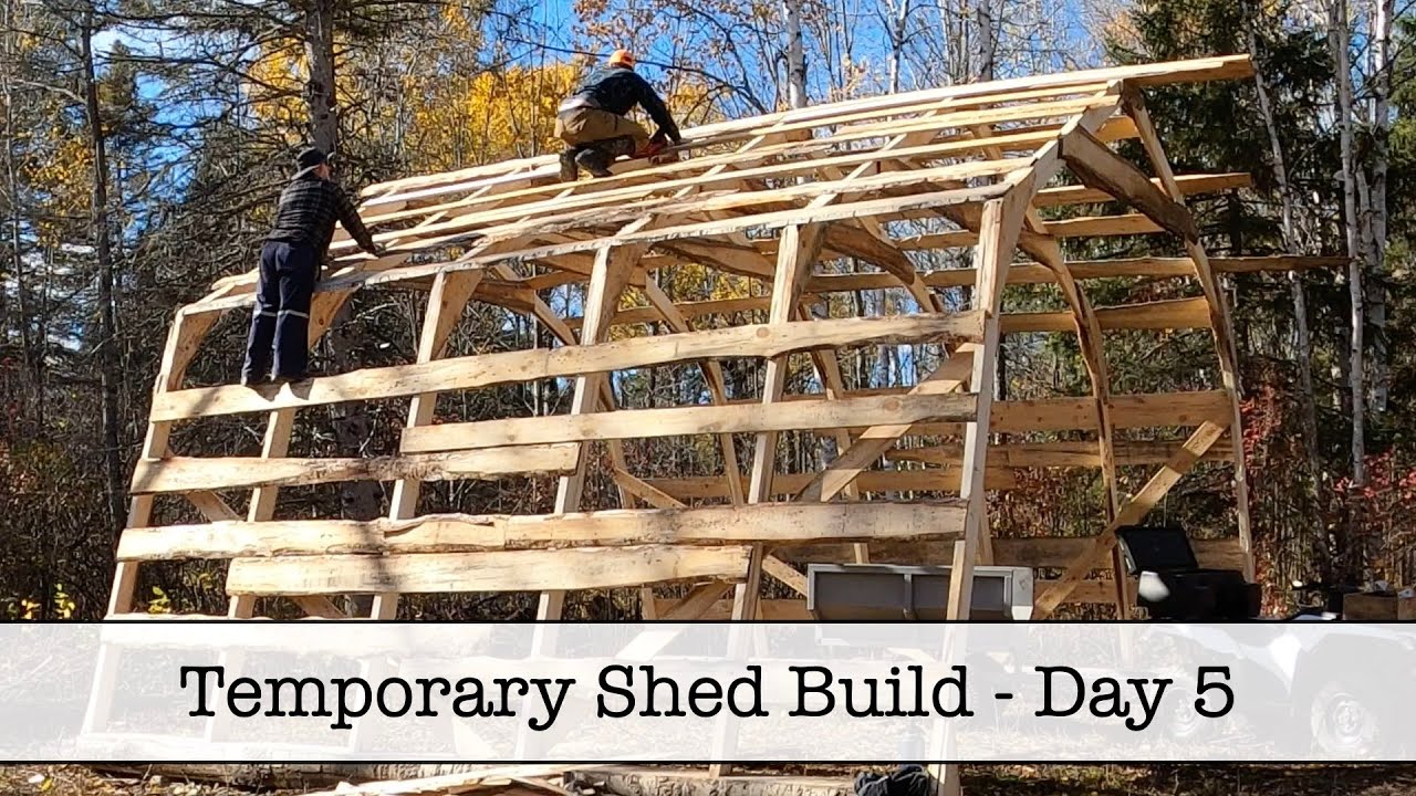 Starting the Build on the Temporary Shed - Day 5 - YouTube