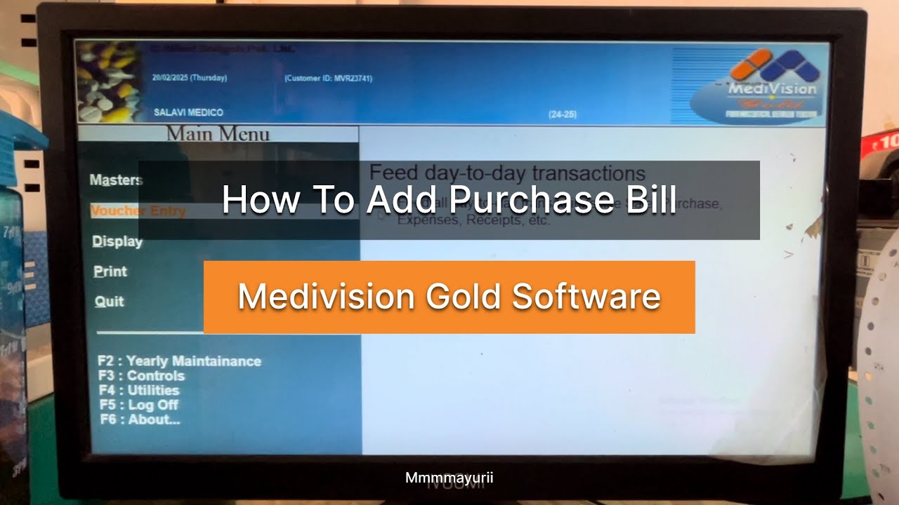 How To Add Purchase Bill In Medivision Gold Software - YouTube