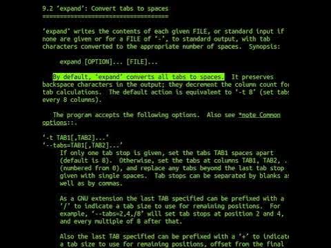 The 'unexpand' Command In Linux - YouTube