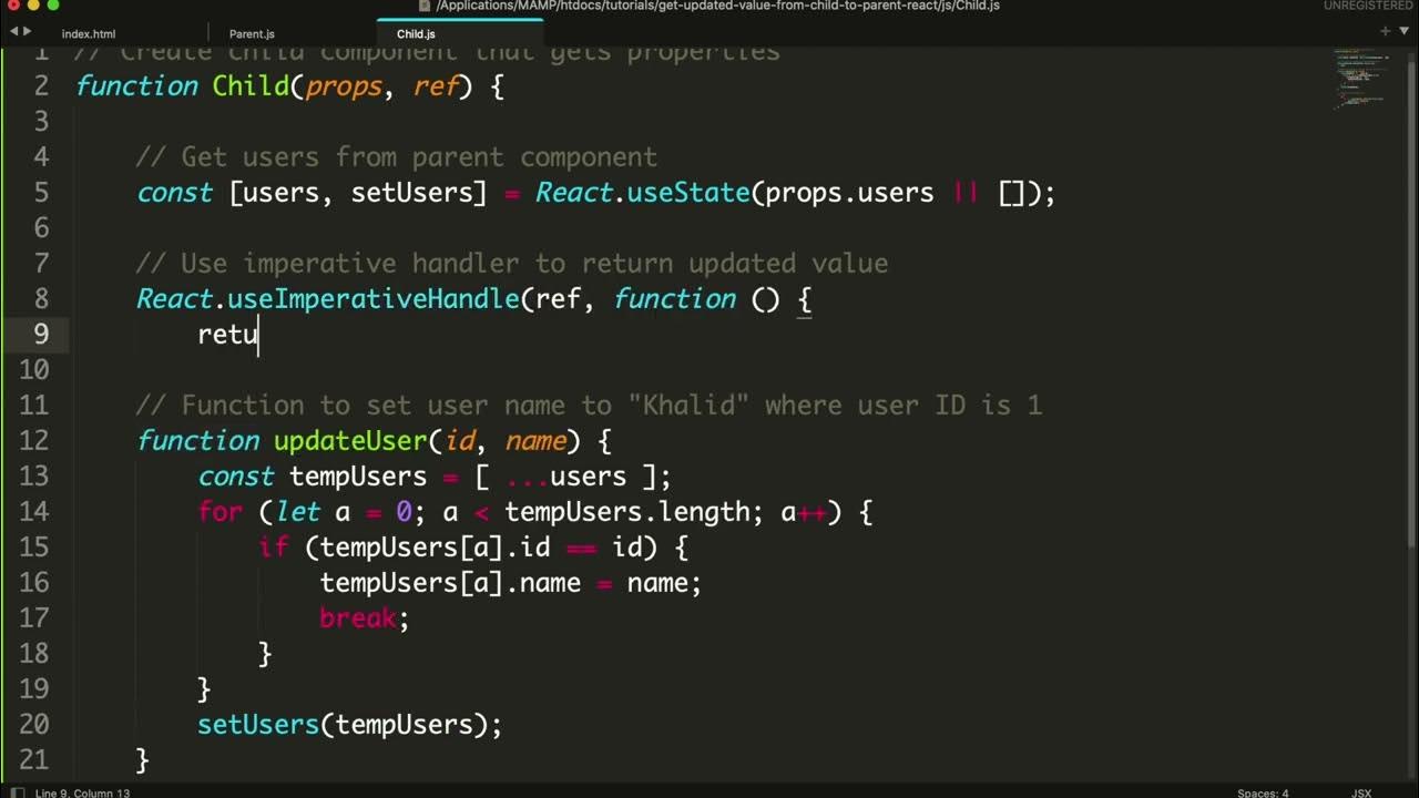 Get updated value from parent to child - React - YouTube
