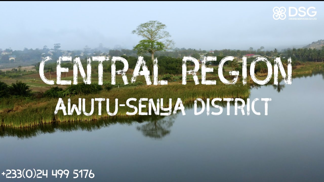 4K Aerial View Of The Beautiful Awutu Senya District In Ghana, West ...