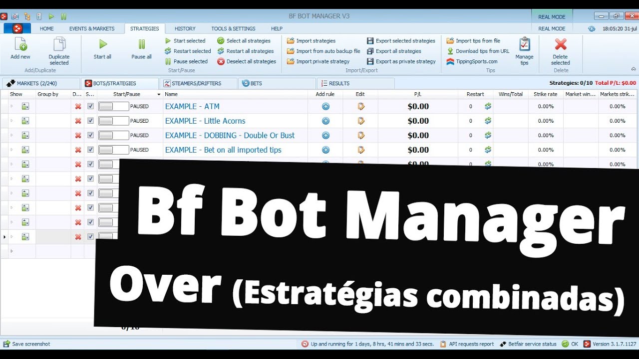 Bf Bot Manager - Over (Estratégias combinadas) - YouTube