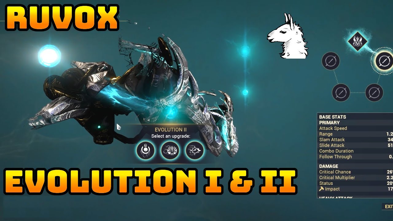 Let's Play Warframe - Ruvox Incarnon Melee Weapon Evolution 1 and 2 ...
