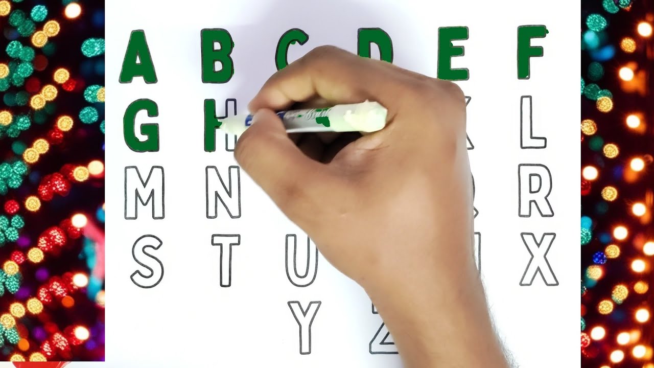 Write A to Z | Coloring Alphabet | Learn A to Z in Green Color | Fun ...