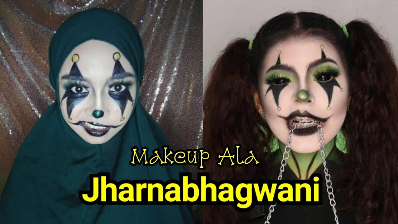 Tutorial Makeup Badut Ala Jharnabhagwani || Face Painting 🎨 Gampang ...