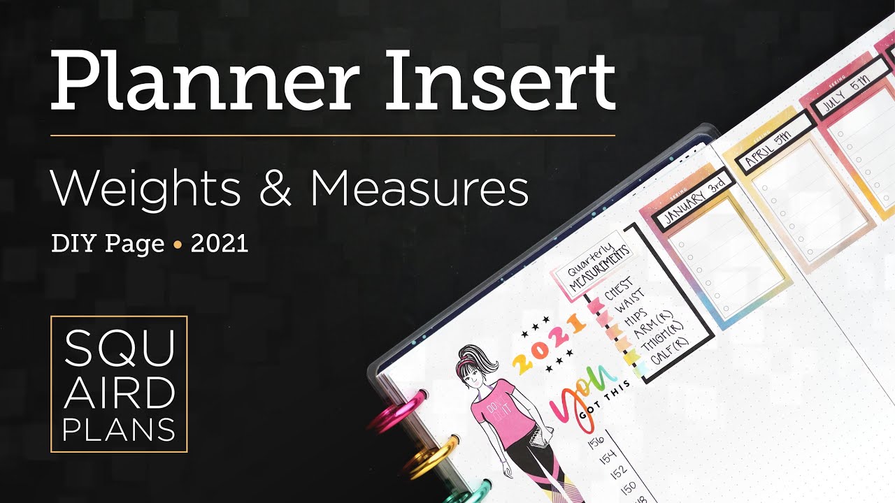 Weight & Measurements Tracker :: Health Goals 2021 :: Planner DIY ...