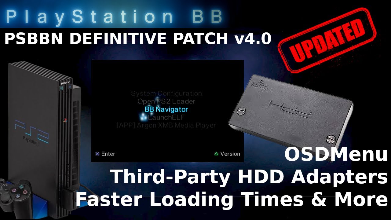 PSBBN Update: Definitive Patch v4.0 - OSDMenu, 3rd Party HDD adapters and more! - YouTube