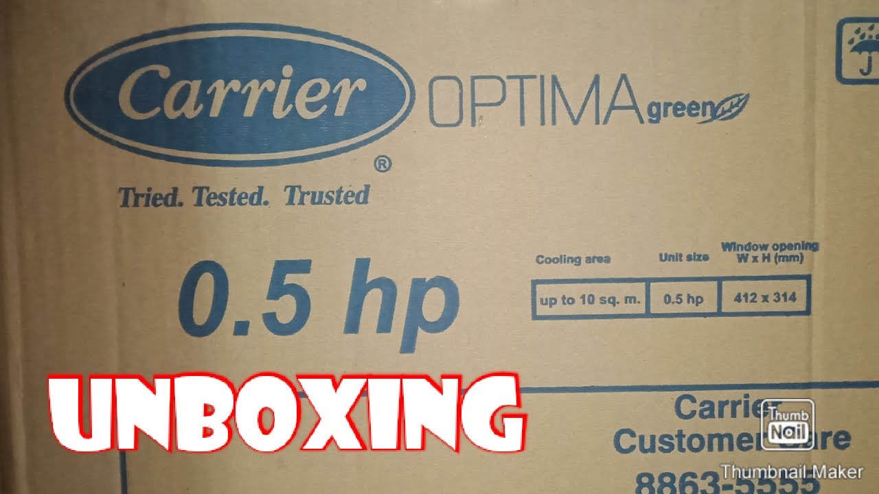 Unboxing Carrier Optima Green Aircon 0.5 hp with short review - YouTube