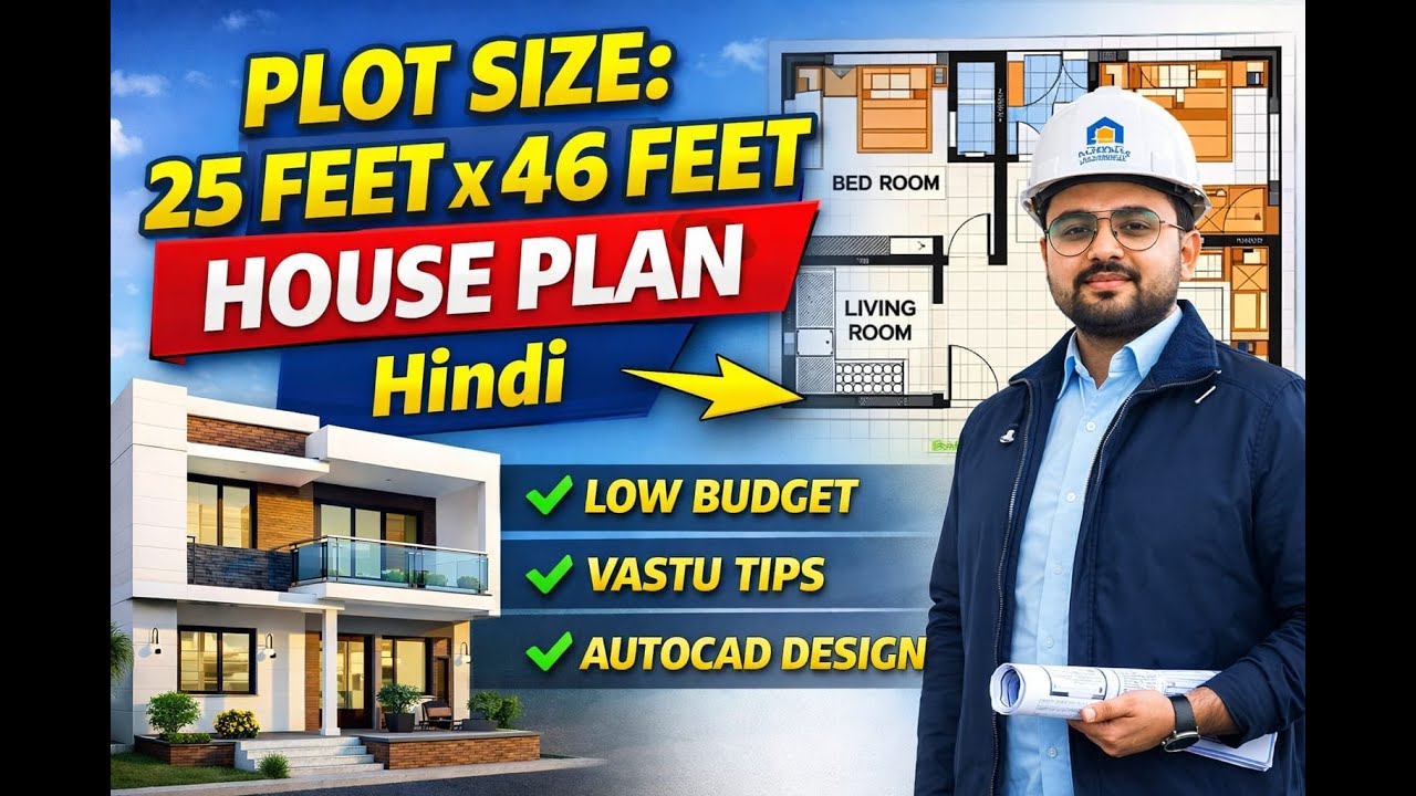 25 Feet x 46 Feet House Plan in Hindi | Plot Size Home Design | Ghar Ka ...