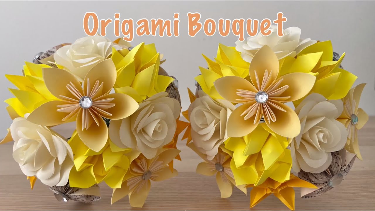 Origami Flowers/ Origami Bouquet/ DIY Flower Bouquet/ Gift Idea - YouTube