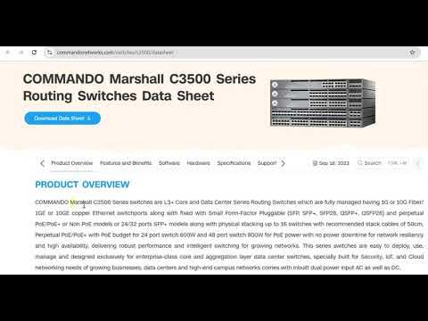 COMMANDO C3500 Series L3+ Core & Data Center Fiber Routing Switches Features / Data Sheet ...