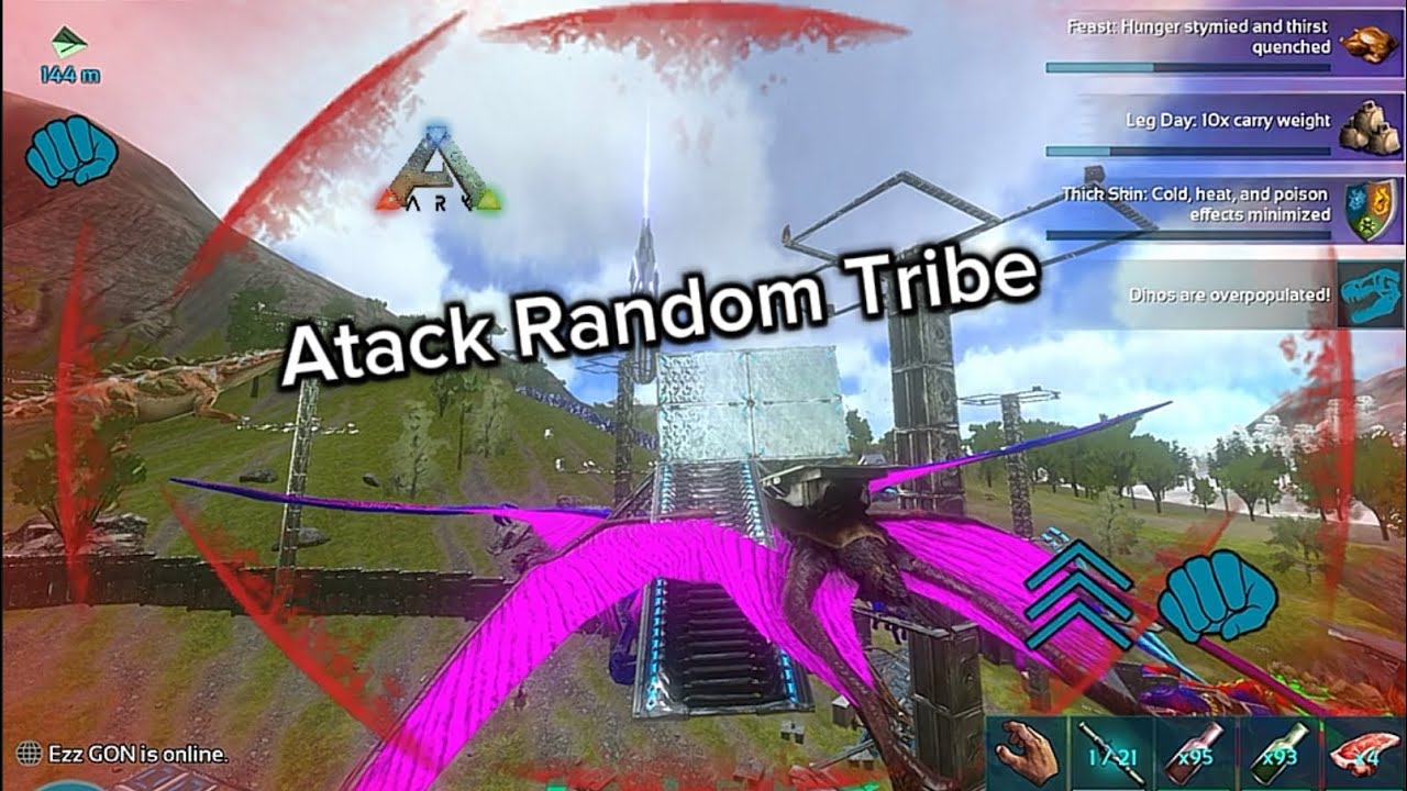 [ARK MOBILE] Atack Random Tribe And PvP || Raid Mega base Tribe hack… - YouTube