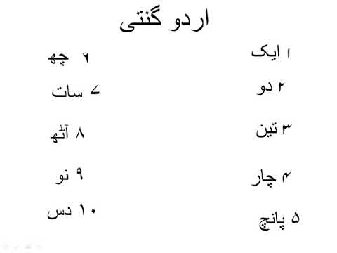 Nursery urdu counting 1 till 10 - YouTube