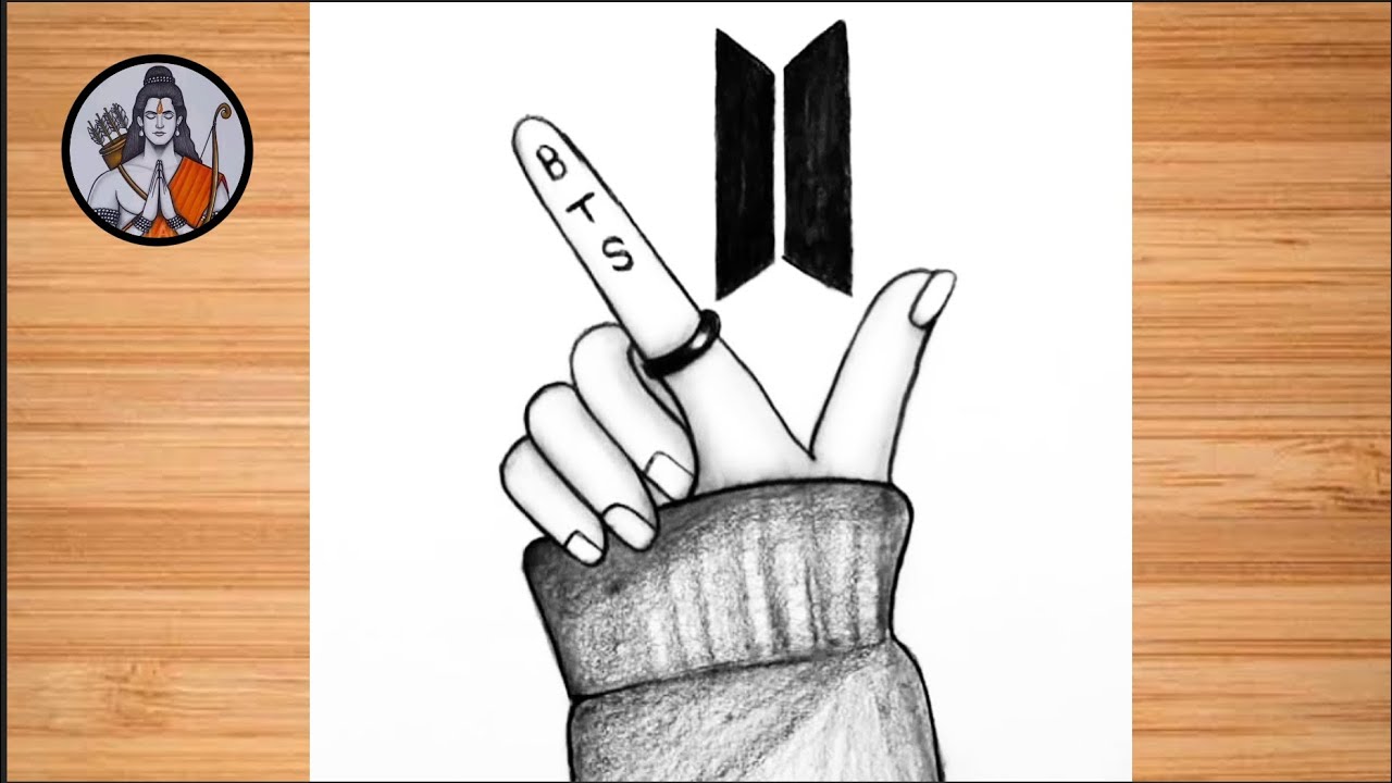 Drawing Of BTS Hand | BTS Drawing | BTS | I Purple You 💜 | How To Draw ...