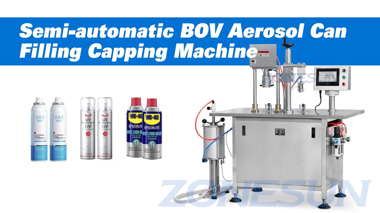 How To Use Semi Automatic BOV Aerosol Filling Capping Machine? - YouTube