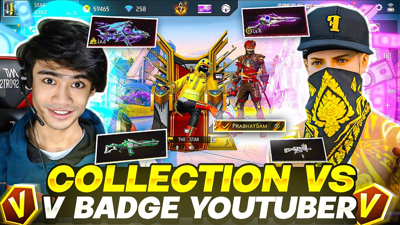COLLECTION VS WITH V BADGE YOUTUBER || THE STAR - YouTube