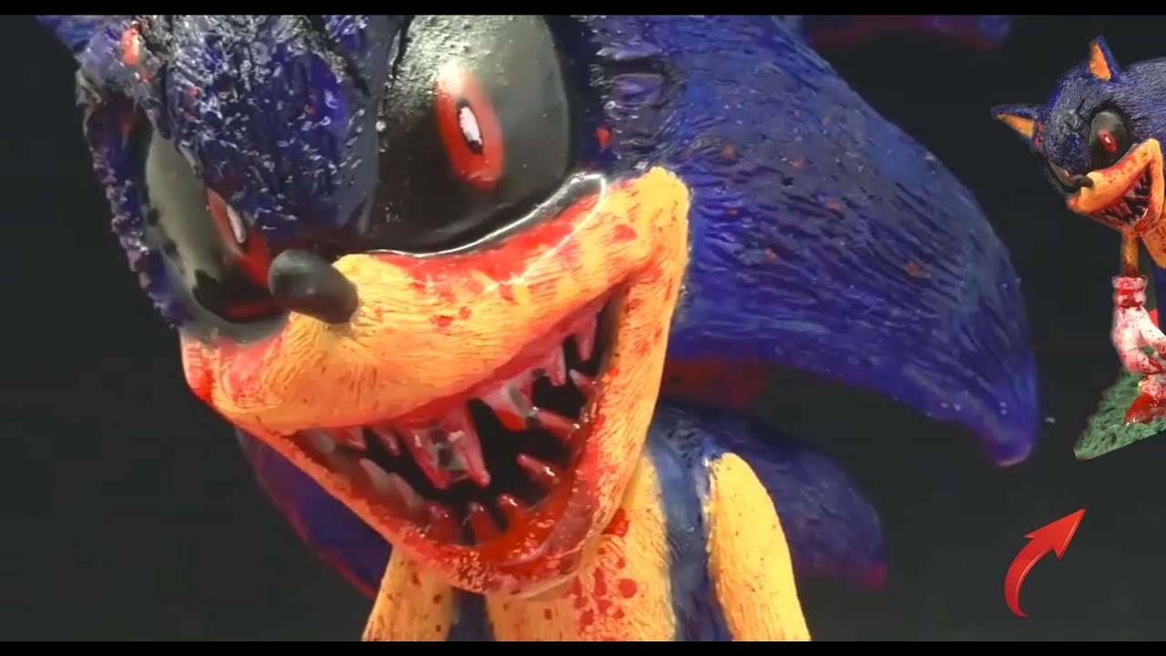 👺 Scary Sonic EXE made of polymer clay I DIY Sculptures (13+) - YouTube