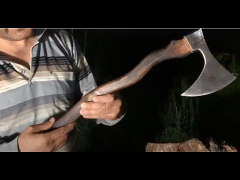 Estetik bir balta ( nacak ) sapı yaptık. Meşe ağacından